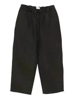 Studio Nicholson Cropped Drawstring Trousers - Black