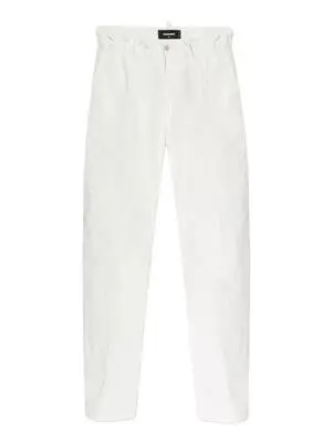 Dsquared2 Elasticated-waistband Tapered Trousers - White