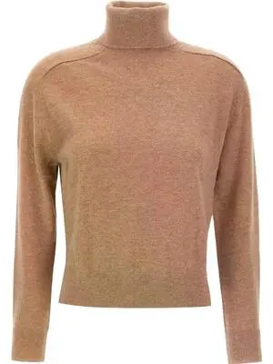 NOT SHY Ribbed Turtleneck Sweater - Brown
