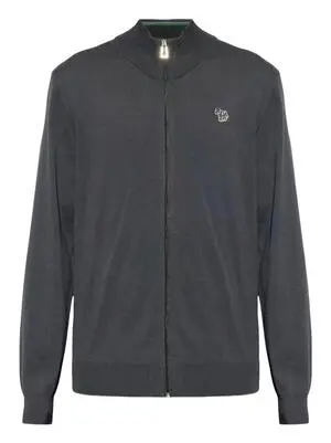 Paul Smith Zebra-logo Zip-up Cardigan - Grey