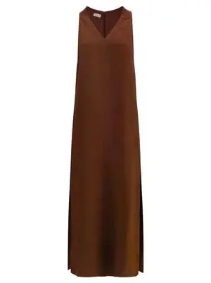 Brunello Cucinelli V-neck Dress - Brown