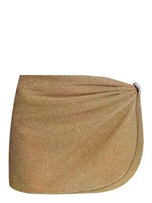 Oseree Ring Detail Wrap Skirt - Gold