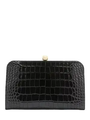FURLA Alba Crocodile-Print Clutch