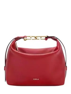 Furla Textured Leather Shoulder Bag - Red