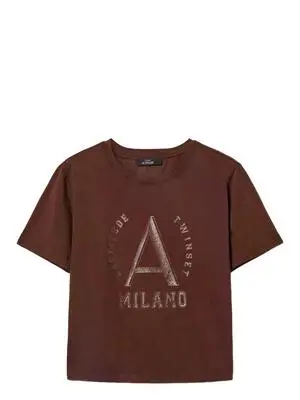 TWINSET Logo-print T-shirt - Brown