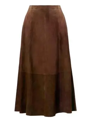 Vince A-line Flared Midi Skirt - Brown