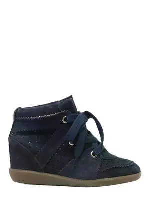 Isabel Marant Bobby Lace-Up Wedge Sneakers Blue