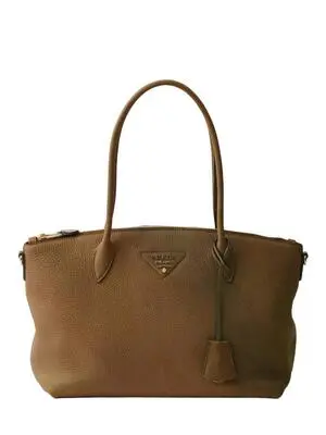 Prada Large Logo-detail Tote Bag - Brown