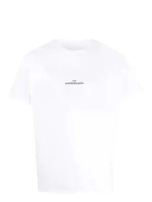 MAISON MARGIELA Logo-embroidery Crew-neck T-shirt - White