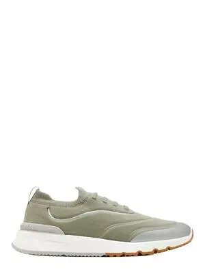 Brunello Cucinelli Knit Panelled Sneakers - Green