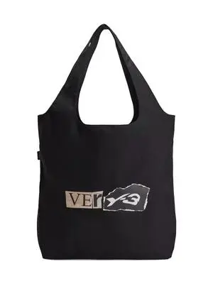 Y3 Logo Print Tote Bag - Black