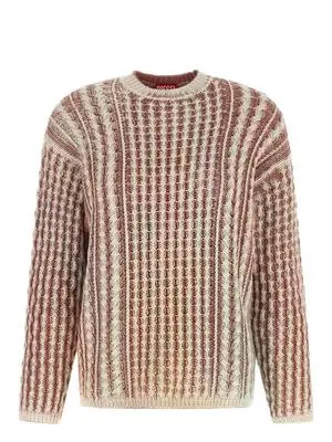 DIESEL Striped Knitted Sweater - Neutrals