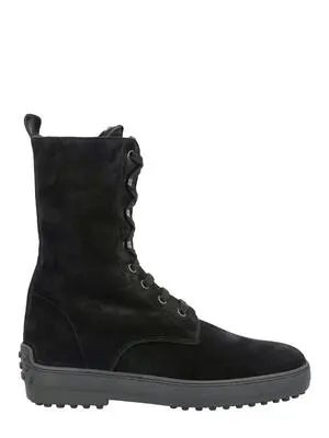 TOD'S Suede Lace-up Boots - Black