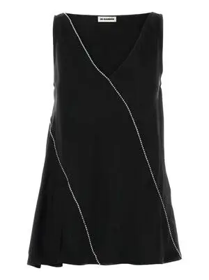 JIL SANDER V-neck Sleeveless Top - Black