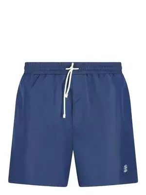 Brunello Cucinelli Logo-detail Swim Short - Blue