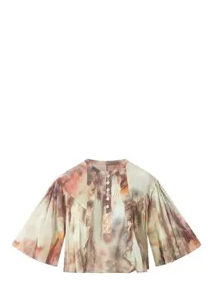 MARANT ETOILE Veelia Ruffled Blouse - Neutrals