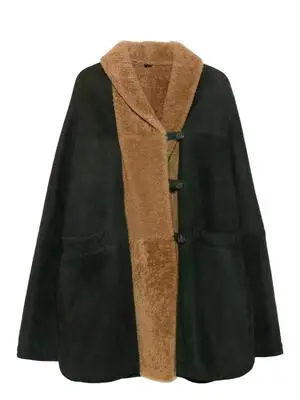 ROMEO GIGLI 1990s Shearling Trimmed Coat - Green