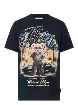Philipp Plein Teddy-print T-shirt - Blue