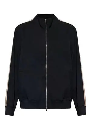 Paul Smith Zip Striped Sweatshirt - Black