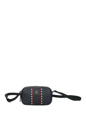 Tommy Hilfiger Logo Stripe Satchel - Black