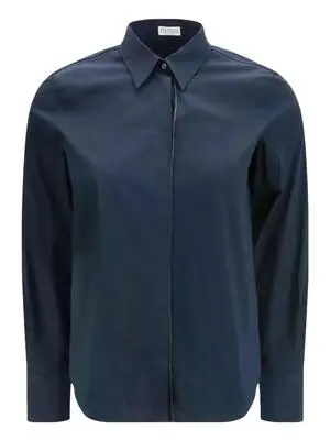 Brunello Cucinelli Chain-trim Shirt - Blue