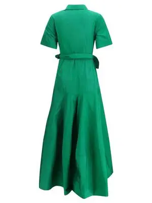 P.a.r.o.s.h Button-fastening Belted Dress - Green