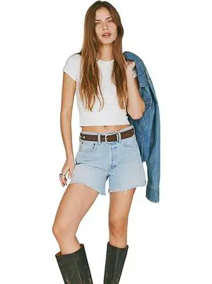 AGOLDE Parker Long Denim Shorts - Comeback