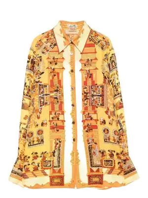 Hermès 1990s Printed Shirt - Yellow