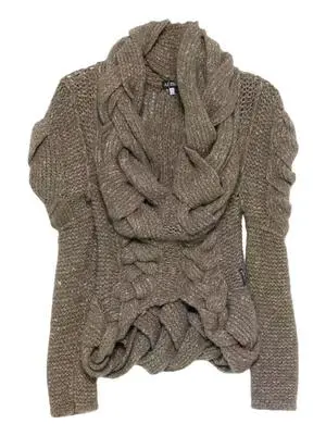 GIORGIO ARMANI 2000s Braided Wool Sweater