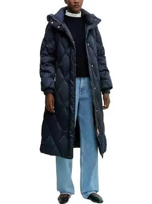 Luisa Spagnoli Soiano Diamond-quilted Hooded Coat - Blue