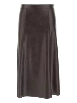 KAOS Flared Midi Skirt - Brown