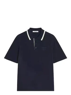 Maison Kitsuné Ribbed-trim Polo Shirt - Blue