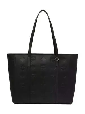 Mcm Medium Toni Monogram Leather Tote - Black