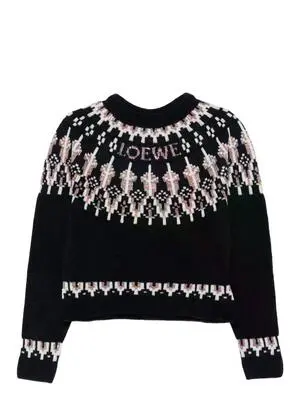 Loewe Patterned Crew-neck Sweater - Blue