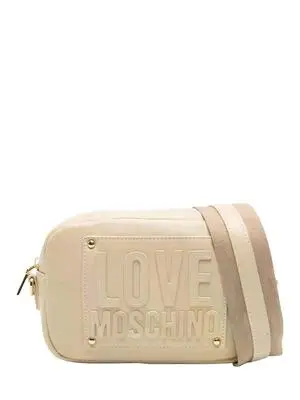 Moschino Embossed Logo Crossbody Bag - Neutrals