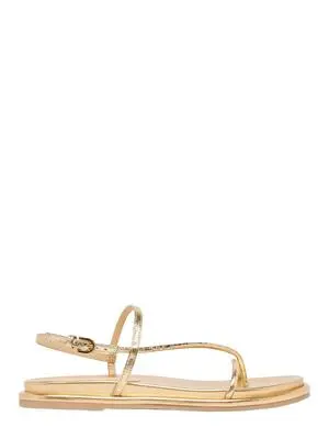 DOLCEVITA Dom Leather Sandals - Gold Distressed Leather