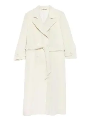Tagliatore Julia Belted Double-breasted Coat - White