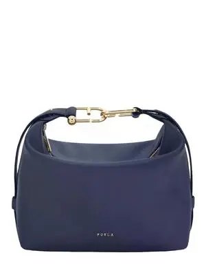 Furla Textured Arch Shoulder Bag - Blue