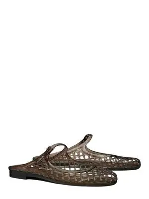 Tory Burch Openwork Jelly Ballerina Flats - Brown