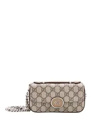 Gucci Petite Gg Flap Shoulder Bag - Brown