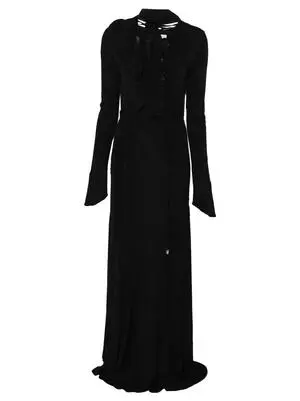 Attico Maxi Dress With Tie Detail - Black