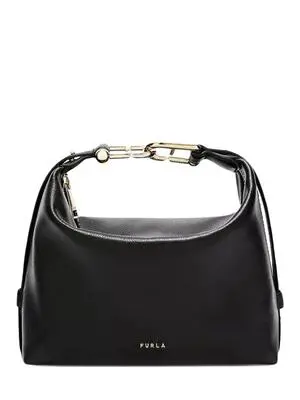 Furla Tonie Textured Shoulder Bag - Black