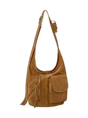 Ba&sh Suede Shoulder Bag - Brown