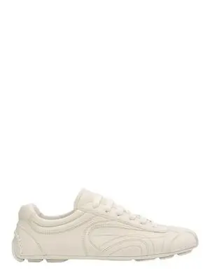 Prada Re-Edition 2005 Antiqued Leather Sneakers Light Gray