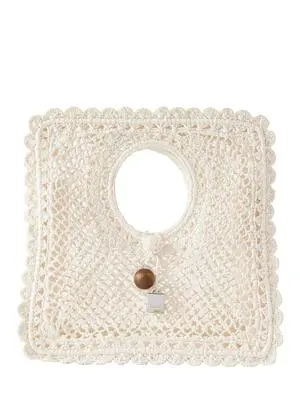 Jacquemus La Spiaggia Embellished Lace-raffia Bag - White