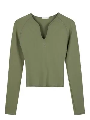 BY MALENE BIRGER Venazia Long Sleeve Top - Deep Lichen Green