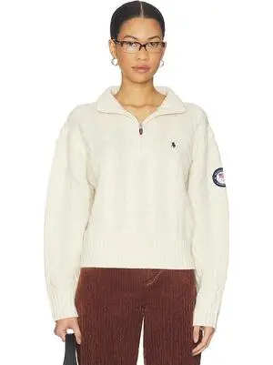Polo Ralph Lauren Wool Cashmere Half Zip Sweater - Authentic Cream