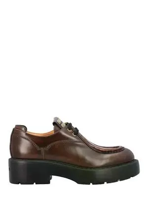 Miu Miu Sienna Leather Platform Derby Shoes - Brown