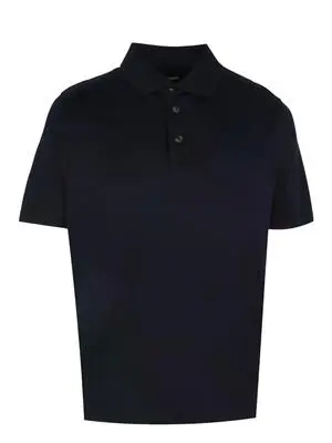 Pal Zileri Button Polo Shirt Blue