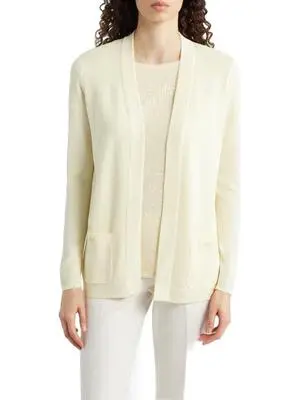 Anne Klein Open Front Cardigan - Whisper Yellow